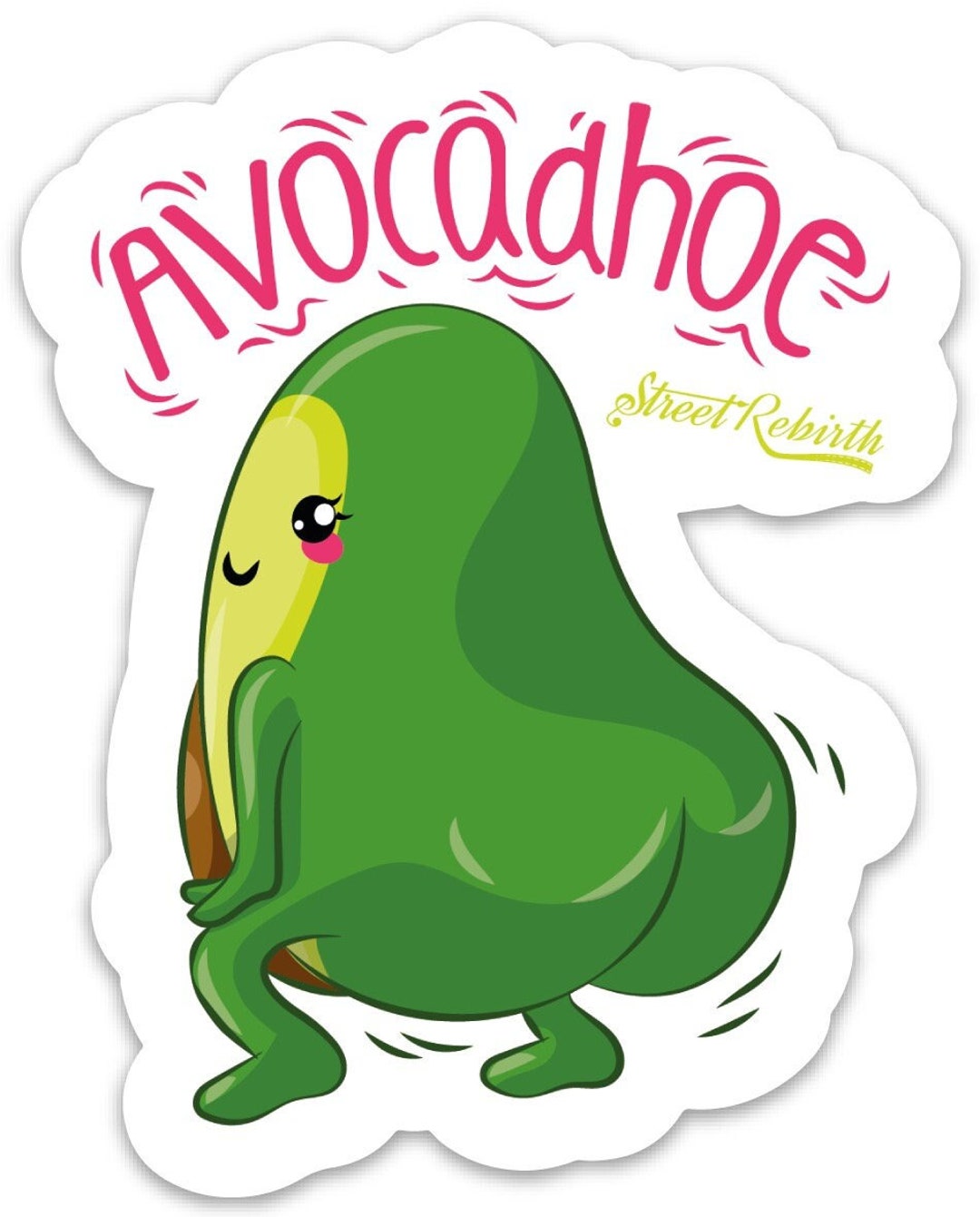 Avocado Sticker Funny Avocadhoe Twerking Decal Vegan - Etsy