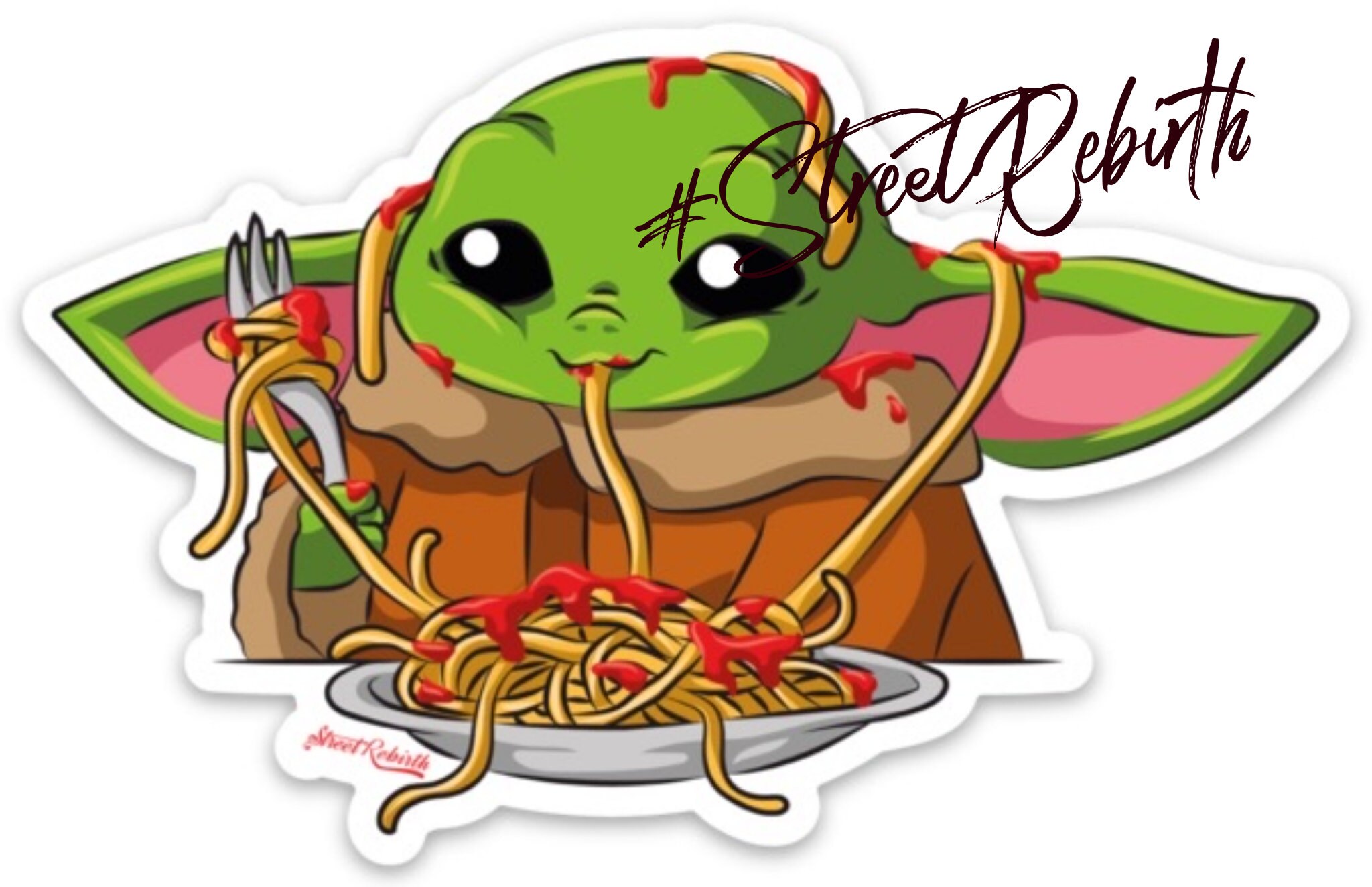 Cute Chibi Spaghetti Alien Sticker 4 Inch Vinyl Stickers | Etsy