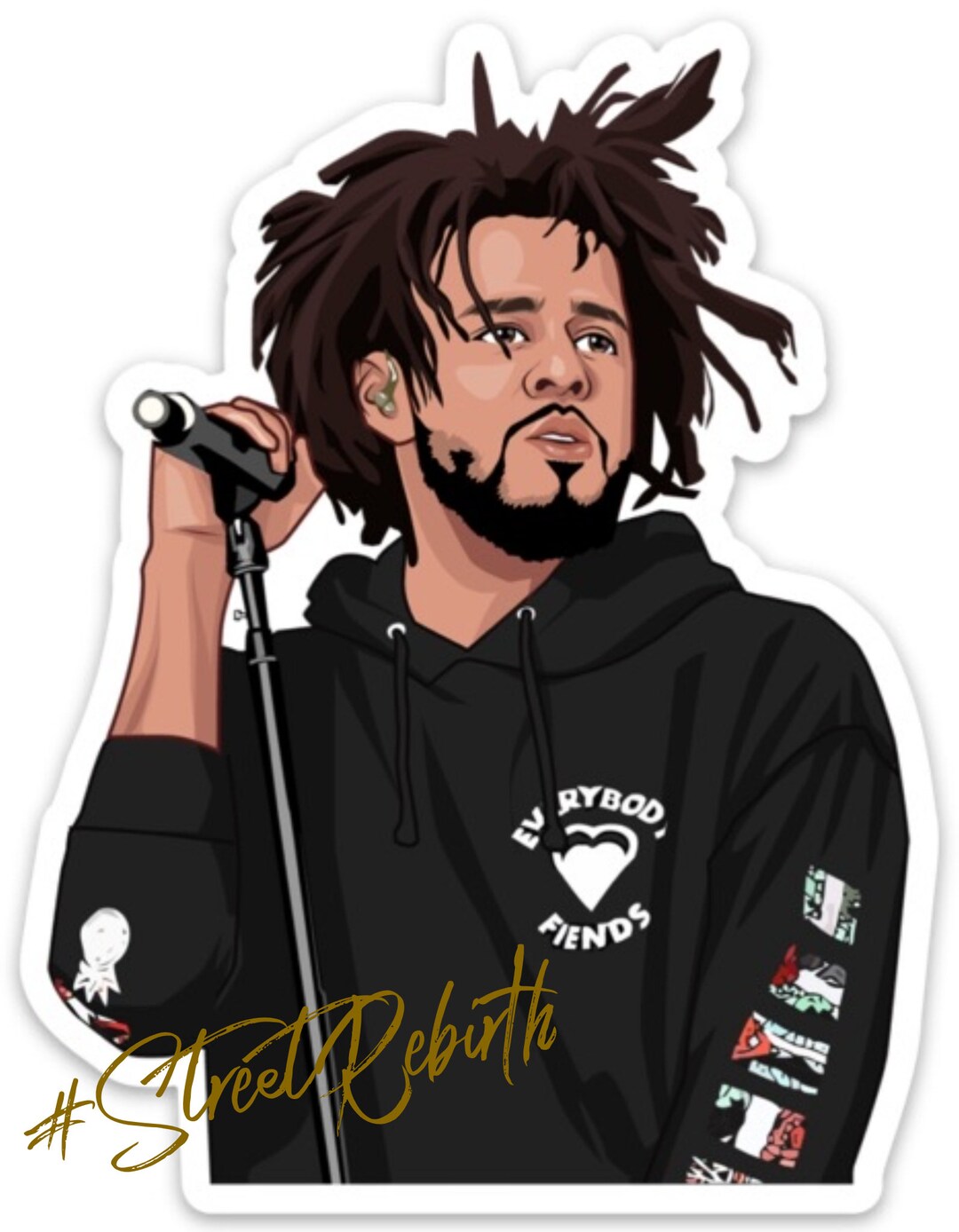 Hip Hop Rapper Goat Legend Sticker 4 Inch Vinyl Stickers, Laptop Decal ...