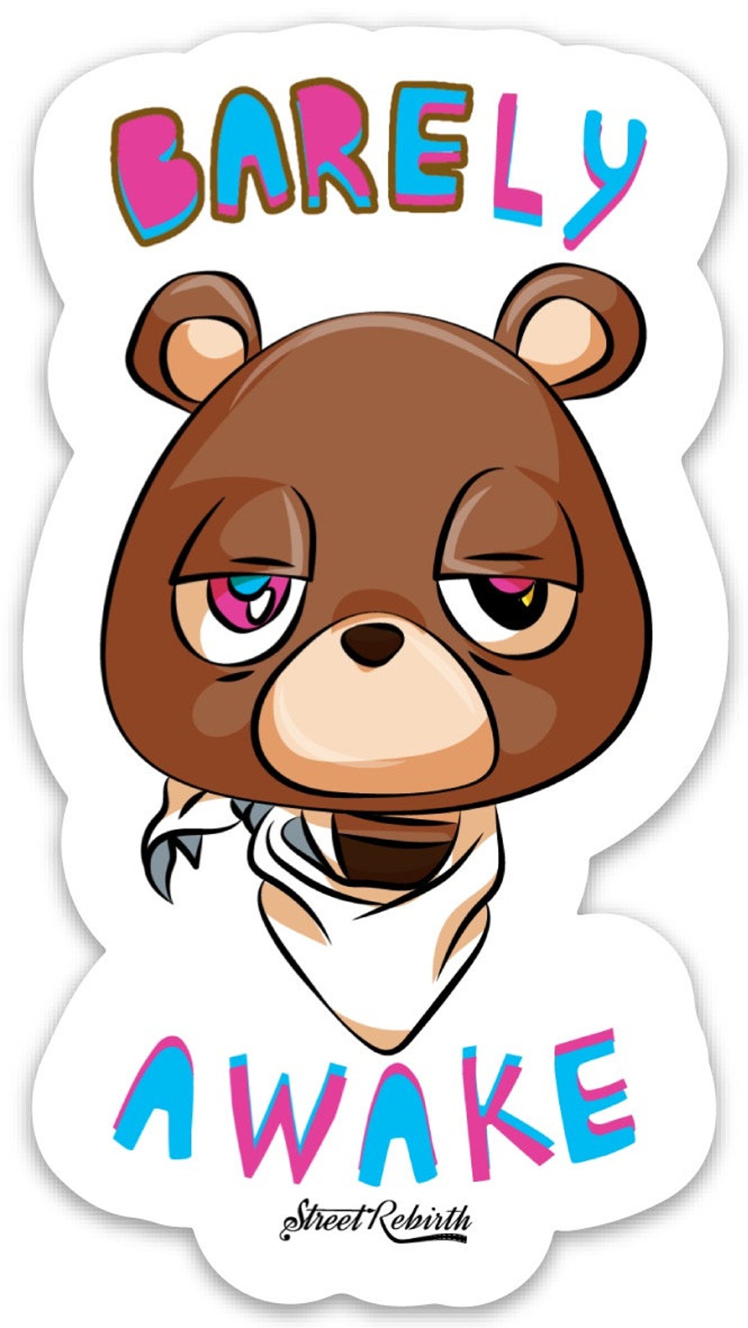 Barely Awake 4 Inch Vinyl Stickers, Laptop Decal, Water Bottle Sticker ...