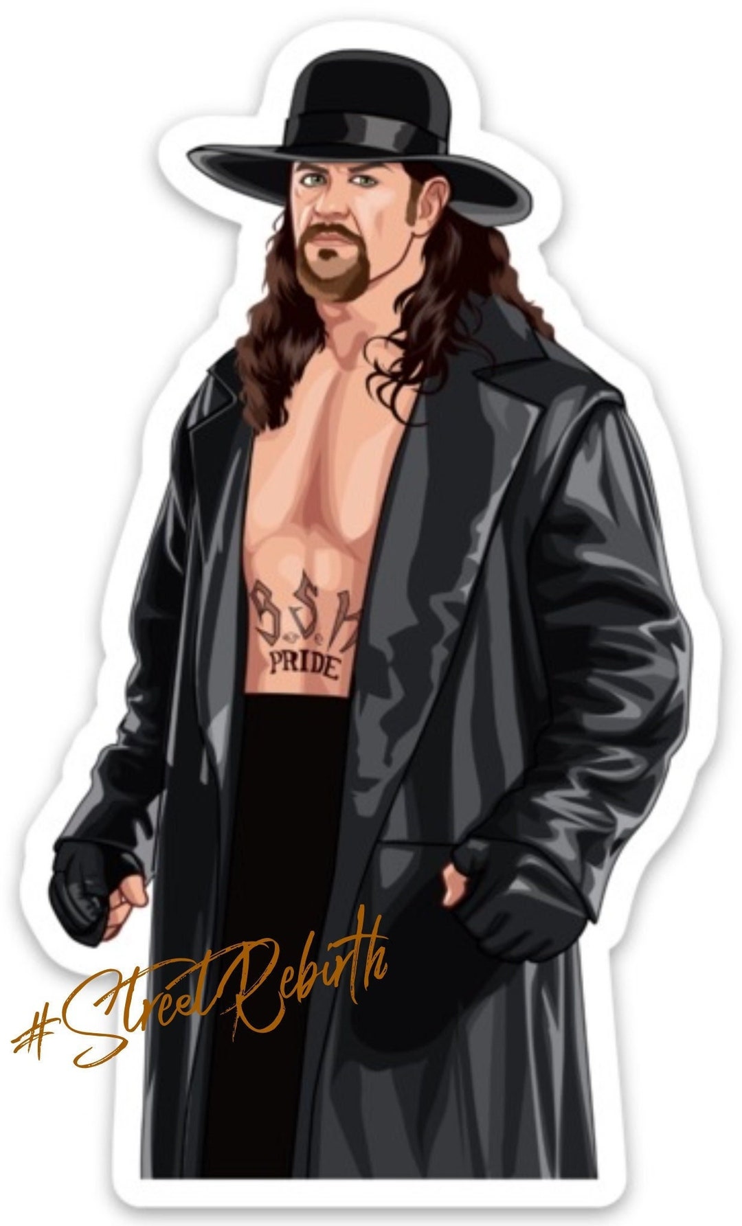 90s Wrestler Undertaker Sticker 4 Inch Vinyl Stickers, Laptop Decal ...