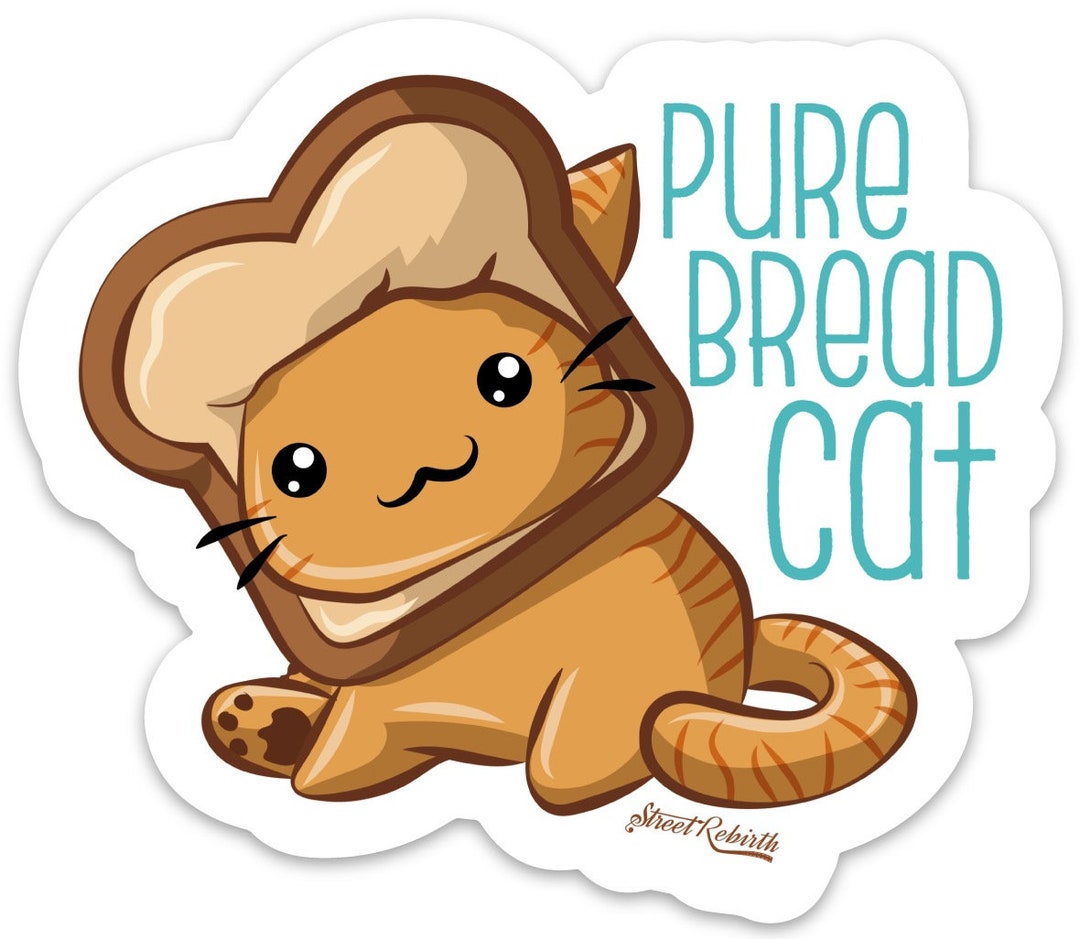 Pure Bread Cat 4 Inch Vinyl Stickers Laptop Decal Water - Etsy
