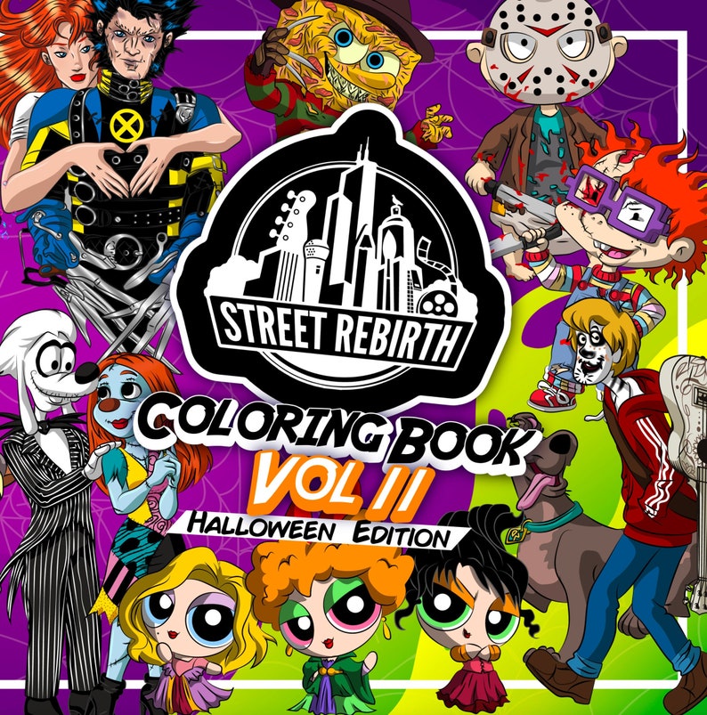 Halloween Coloring Book Horror Street Rebirth Coloring Book - Etsy