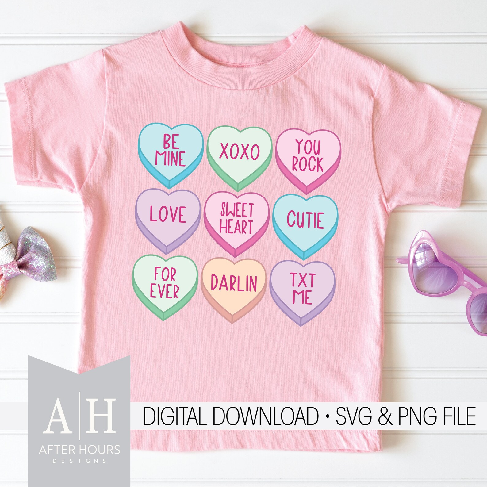 Conversation Hearts Png/svg - Candy Hearts Valentines Png/svg ...