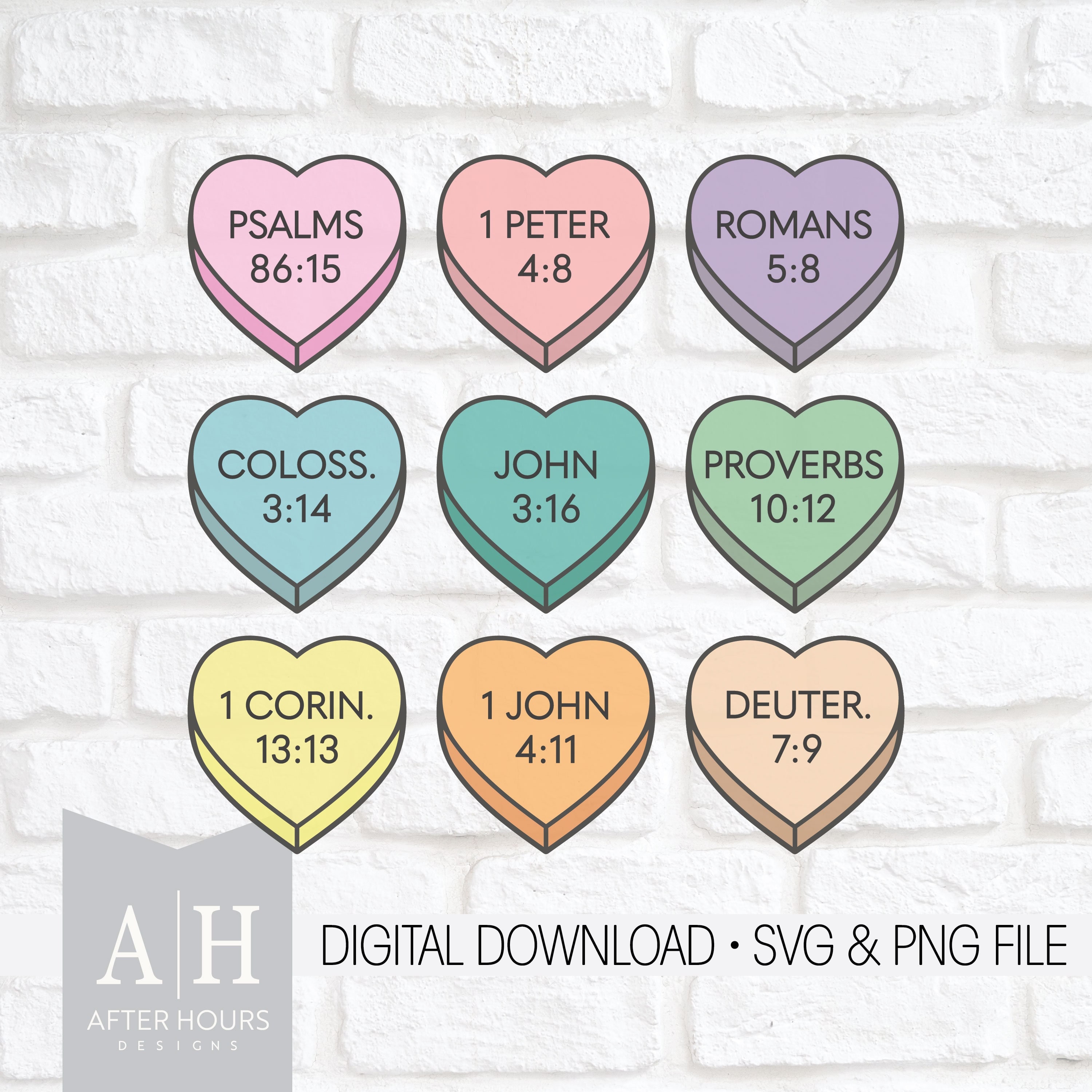 Verses of Love Png/svg - Candy Hearts Png/svg - Christian Valentine Png ...