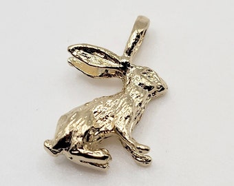 Gold Bunny Charm - Etsy