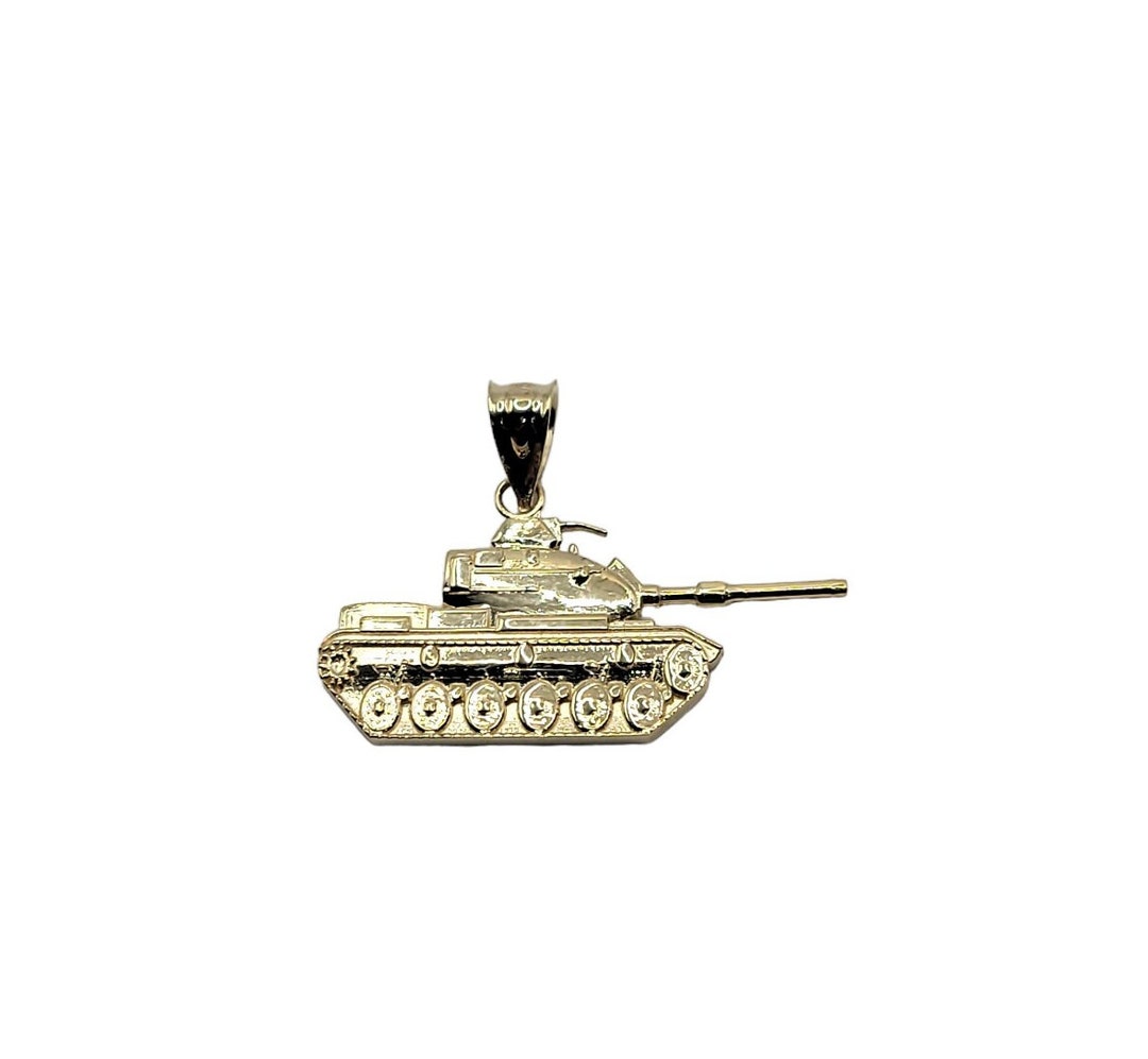 10KT Gold Military Tank Charm - Etsy