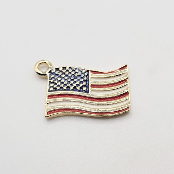 American Flag Charm - Etsy