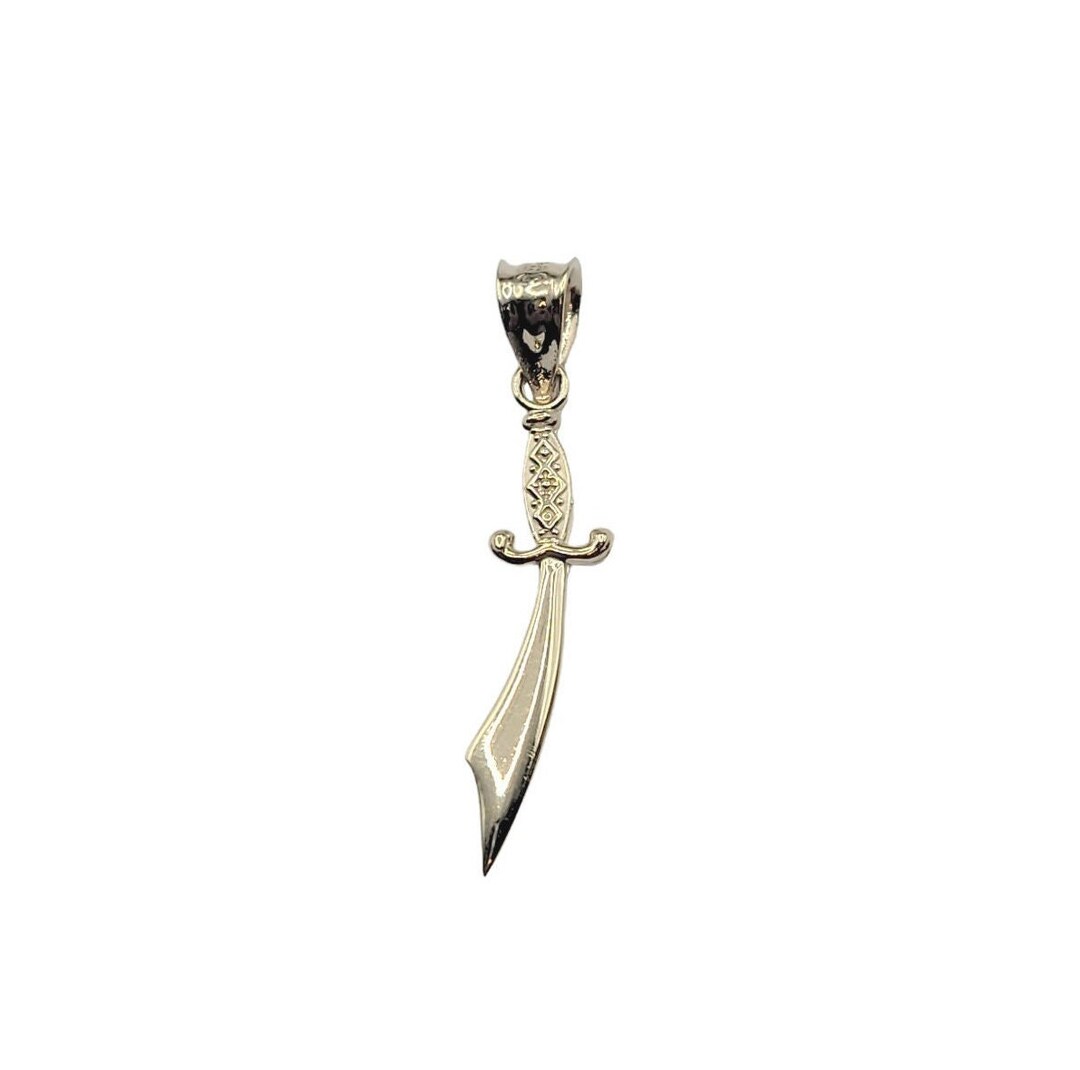 14KT Gold Scimitar Sword Charm - Etsy