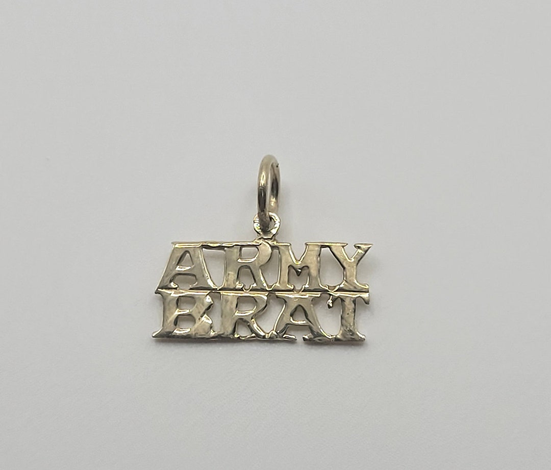 14KT Gold Army Brat Charm - Etsy