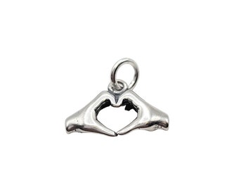 Heart Hands Charm, 3D Heart Hands Charm, Gift for Her, Love Gift ...