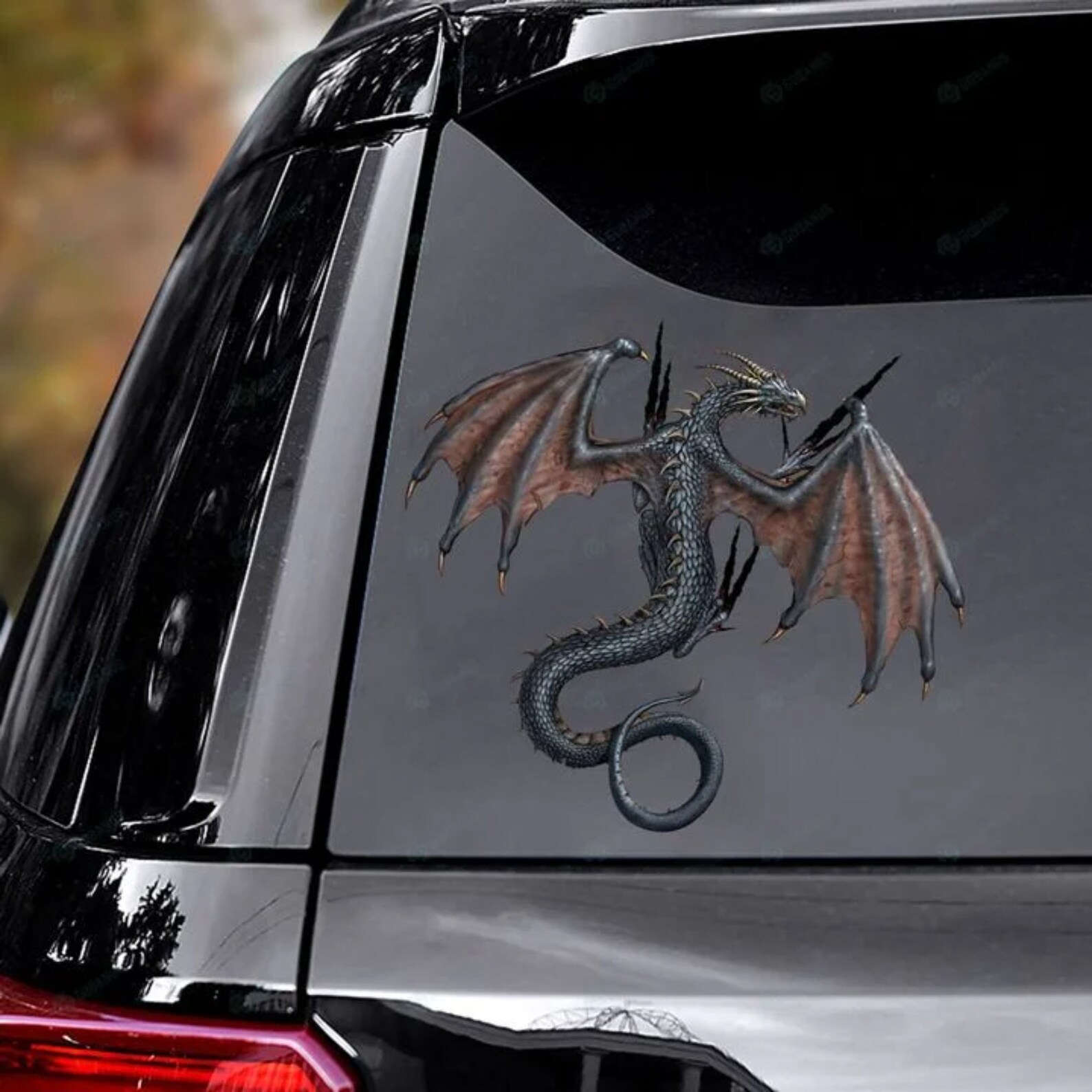 Dragon Climbing Car Wall Decal Dragons Car Decals Dragons | Etsy