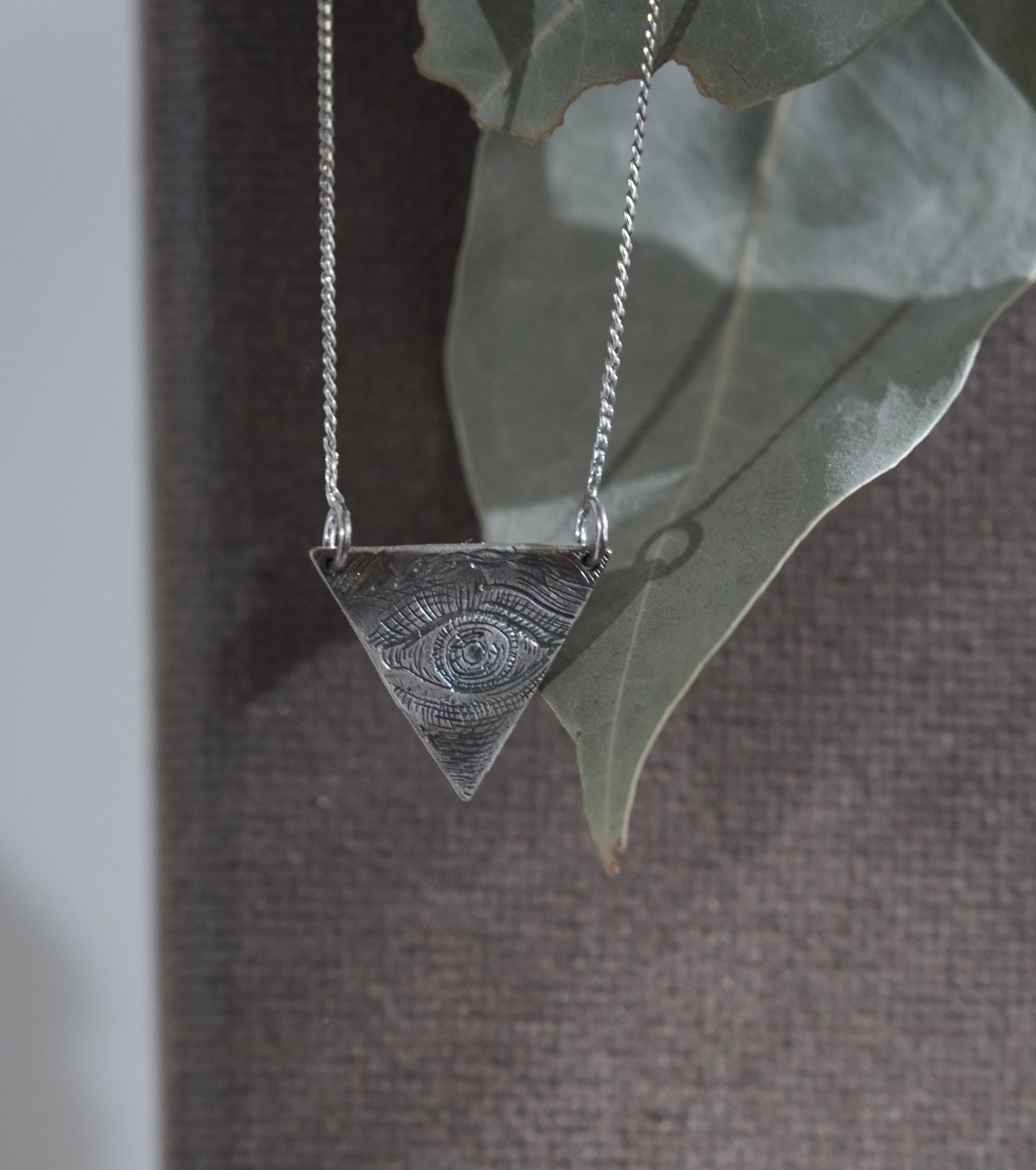 990 Pure Silver Sterling Silver Necklace W/triangle Shape Pendant, an ...
