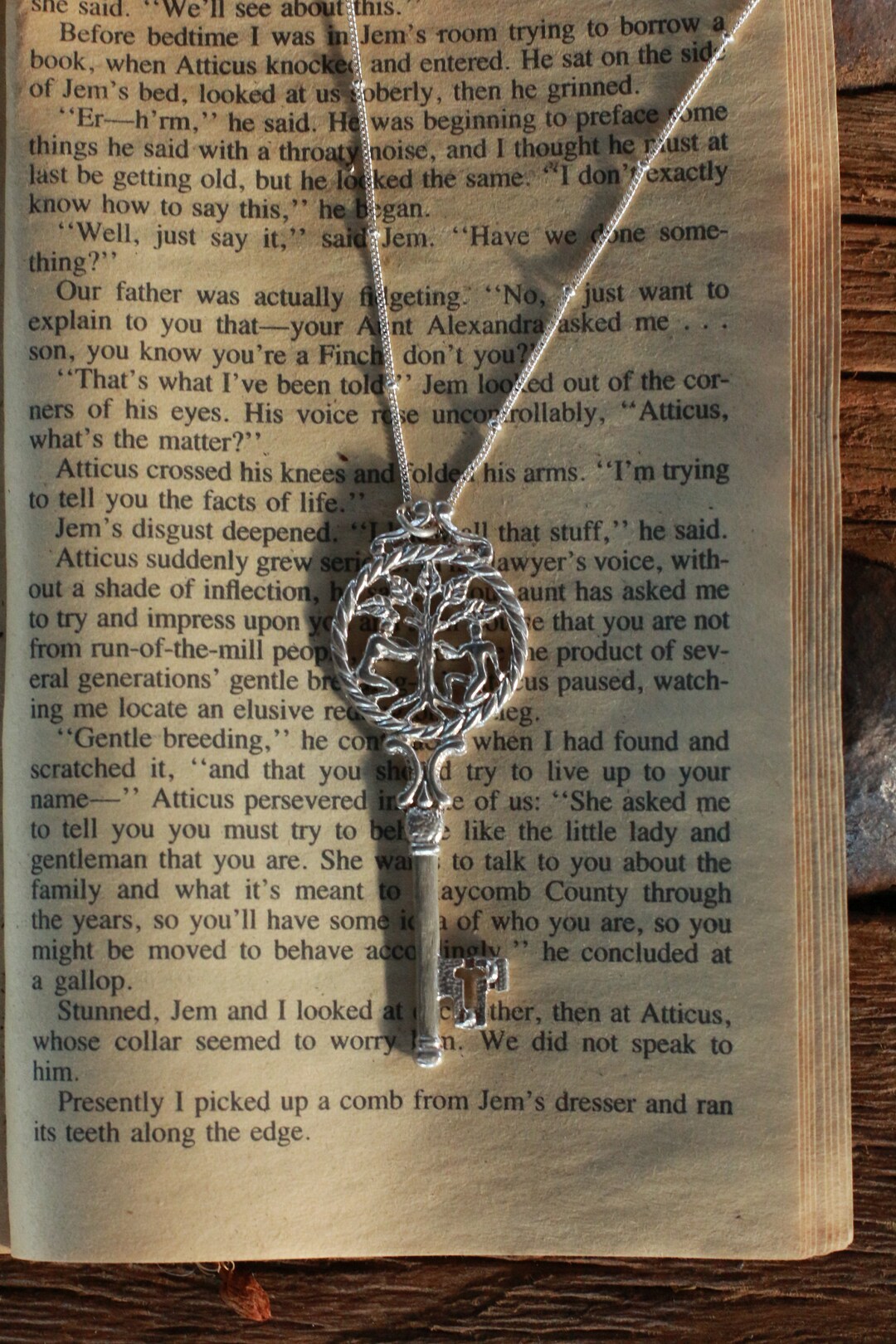 990 Pure Silver Sterling Silver Adam and Eve Key Shape Pendant Necklace ...