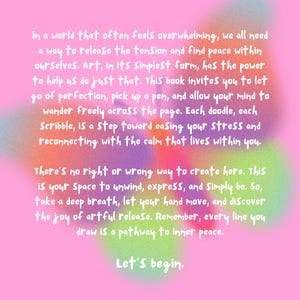 Mindful Art Therapy Workbook | Printable Doodle Journal for Stress ...