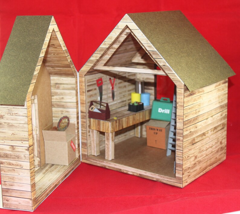 3d Papercraft Garden Shed, 3d Template, PDF Template, 3d Pattern, Cameo ...