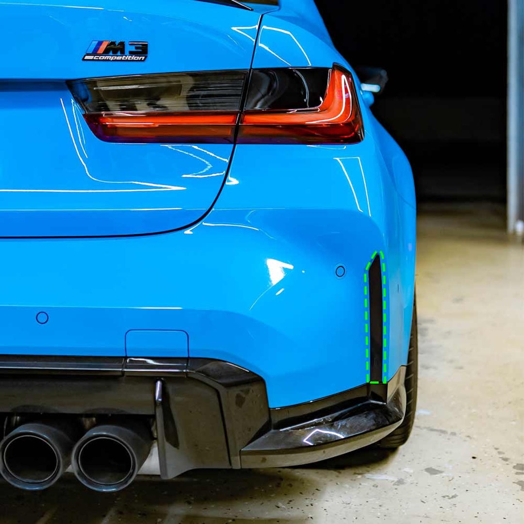 2021-2023 BMW G80 G82 M3 M4 Rear Bumper Reflector Pre-cut Overlay SMOKE ...