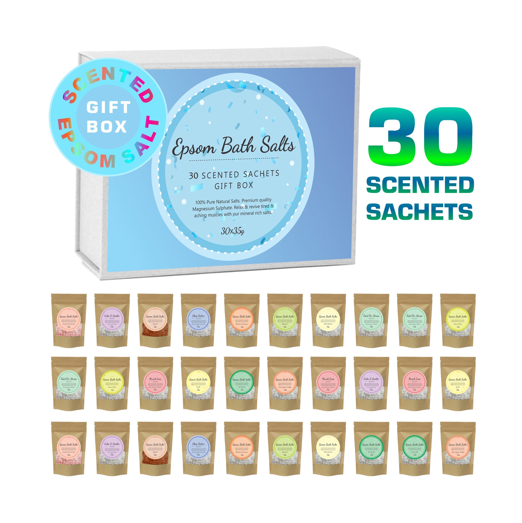 Epsom Salt Gift Set Box Hamper Bath Body Spa Perfumado Pure | Etsy