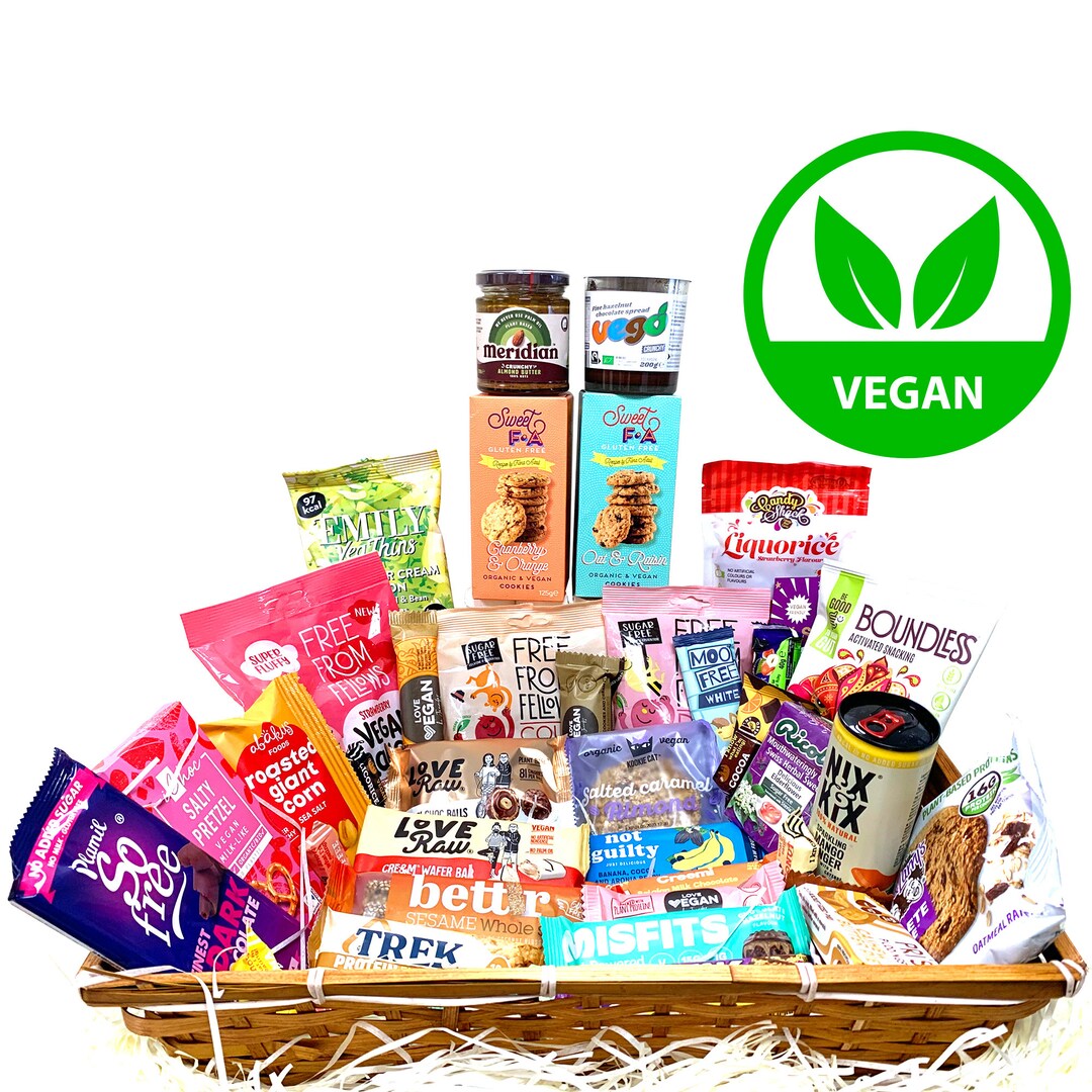 Vegan Gift Hamper Box Sweet Snacks Chocolate Basket Collection Set ...