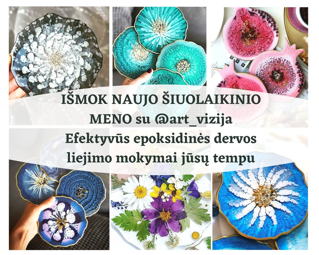 Resinart Mokymai | Epoksidinės Dervos Liejimo Mokymai | Padėkliukų ...