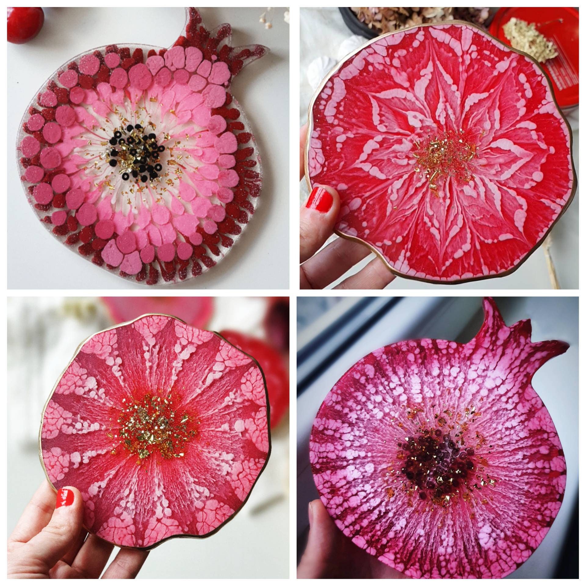 Resinart Mokymai Epoksidinės Dervos Liejimo Mokymai Padėkliukų, Padėklų ...