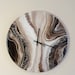 Brown Large Modern Round Geode Wall Clock From Epoxy Resin With Quiet ...