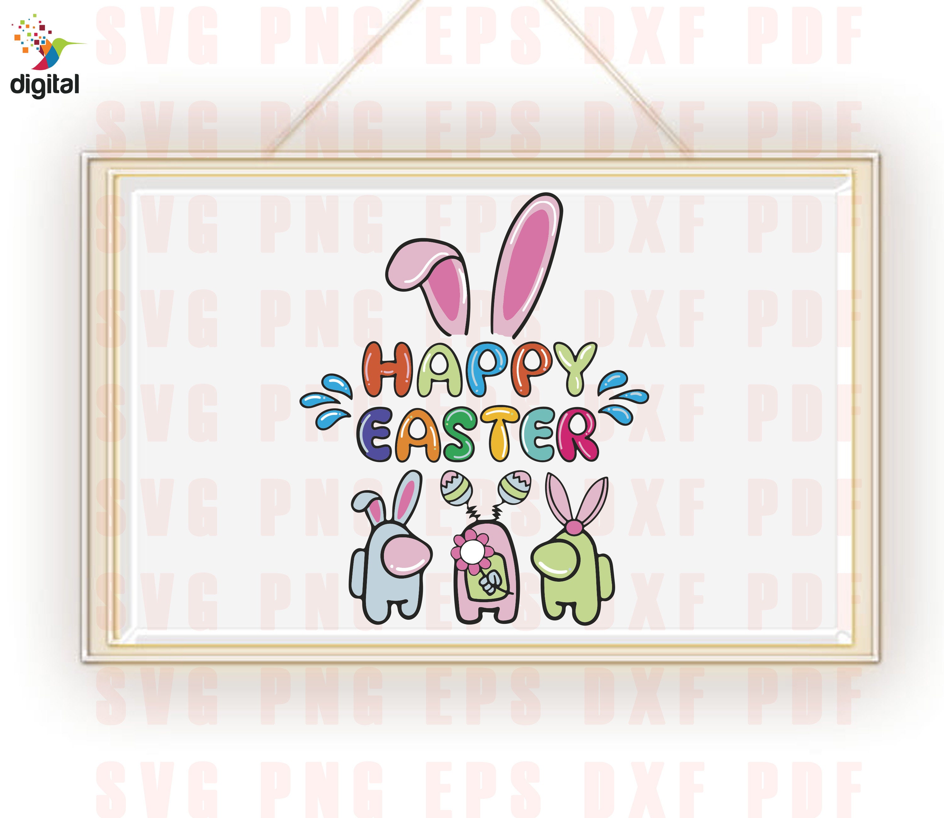 Bunny Among Us Happy Easter Svg Cute Among Us Svg Imposter | Etsy