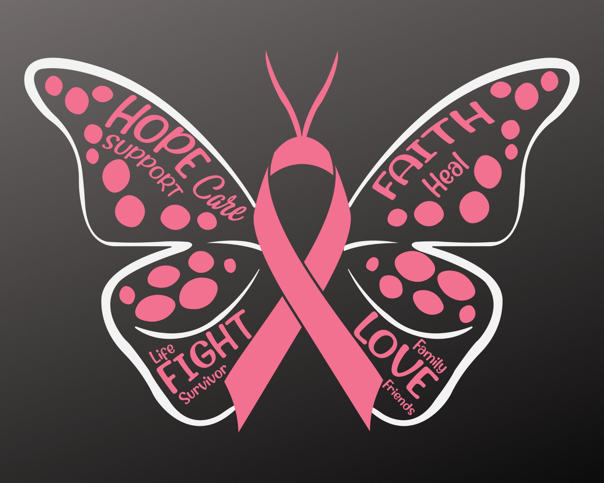 Butterfly Breast Cancer Hope Faith Love Svg Breast Cancer - Etsy