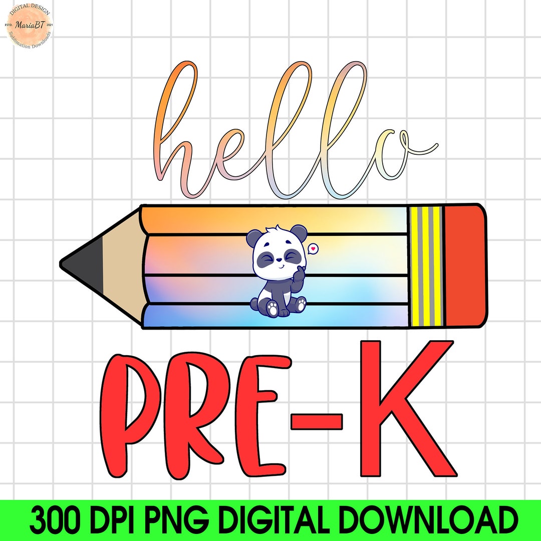 Hello Pre K PNG Sublimation School Designs Back to School - Etsy