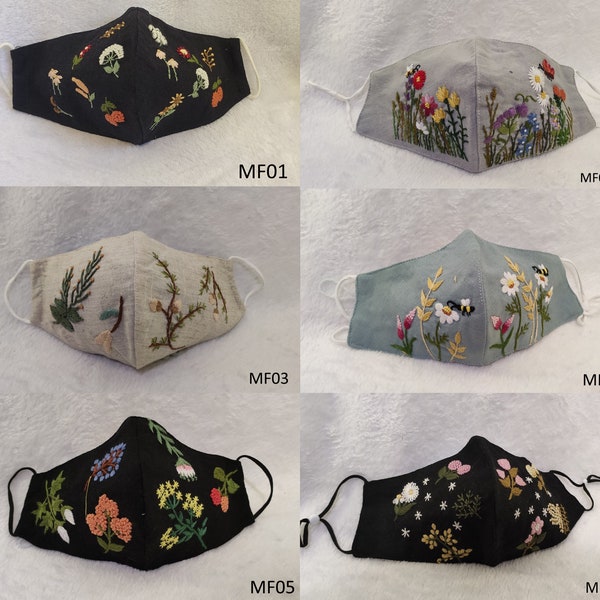 Embroidered Mask - Etsy