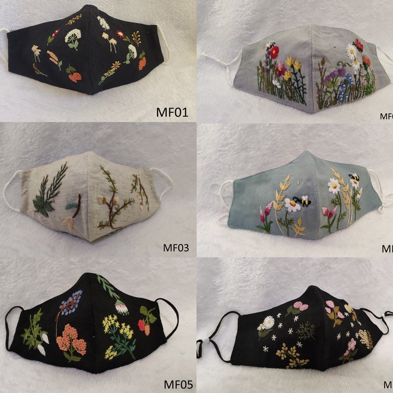 Embroidery Face Mask - Etsy