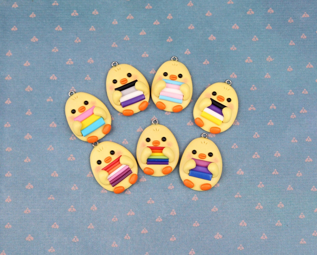 LGBTQ Pride Duck Earrings, Duck With Rainbow Flag Earrings, Lesbian Non ...