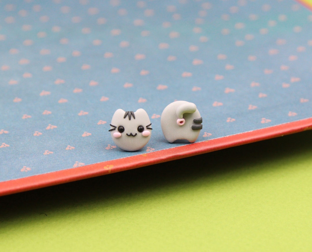 Cute Cat Stud Earrings, Crazy Cat Lady Gift, Cute Cat Butt Studs, Pet ...