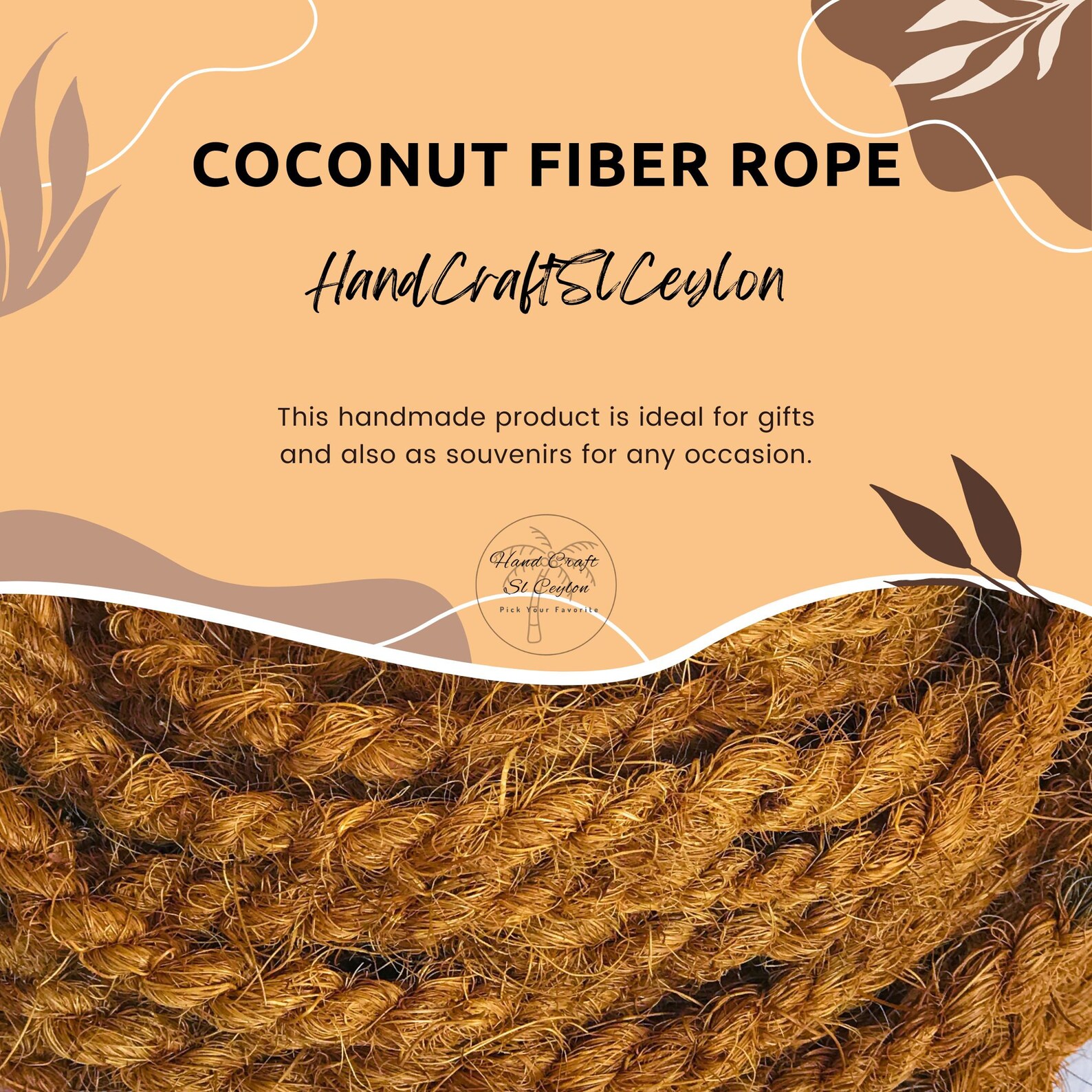 Coconut Fiber Rope Handmade Coco Rope Natural for Decoration Weddings ...