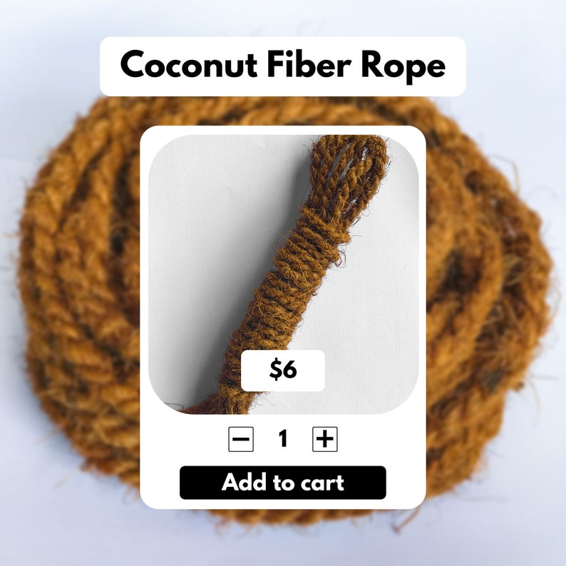 Coconut Fiber Rope Handmade Coco Rope Natural for Decoration Weddings ...