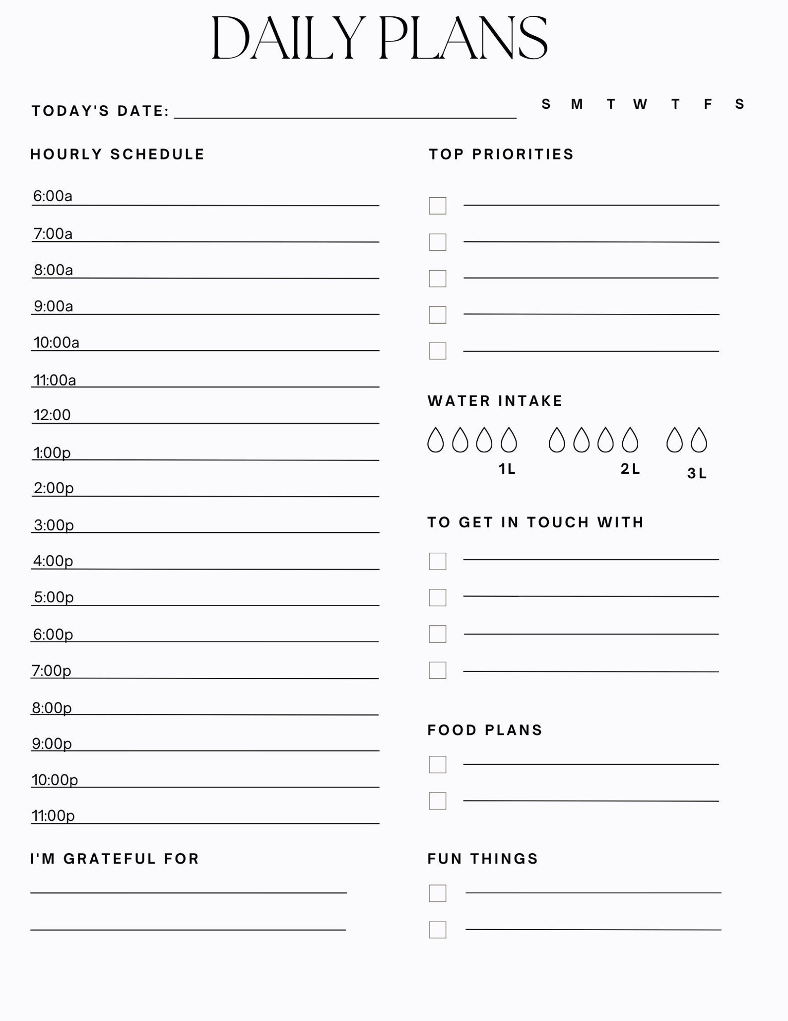 Daily Planner Canva Template - Etsy