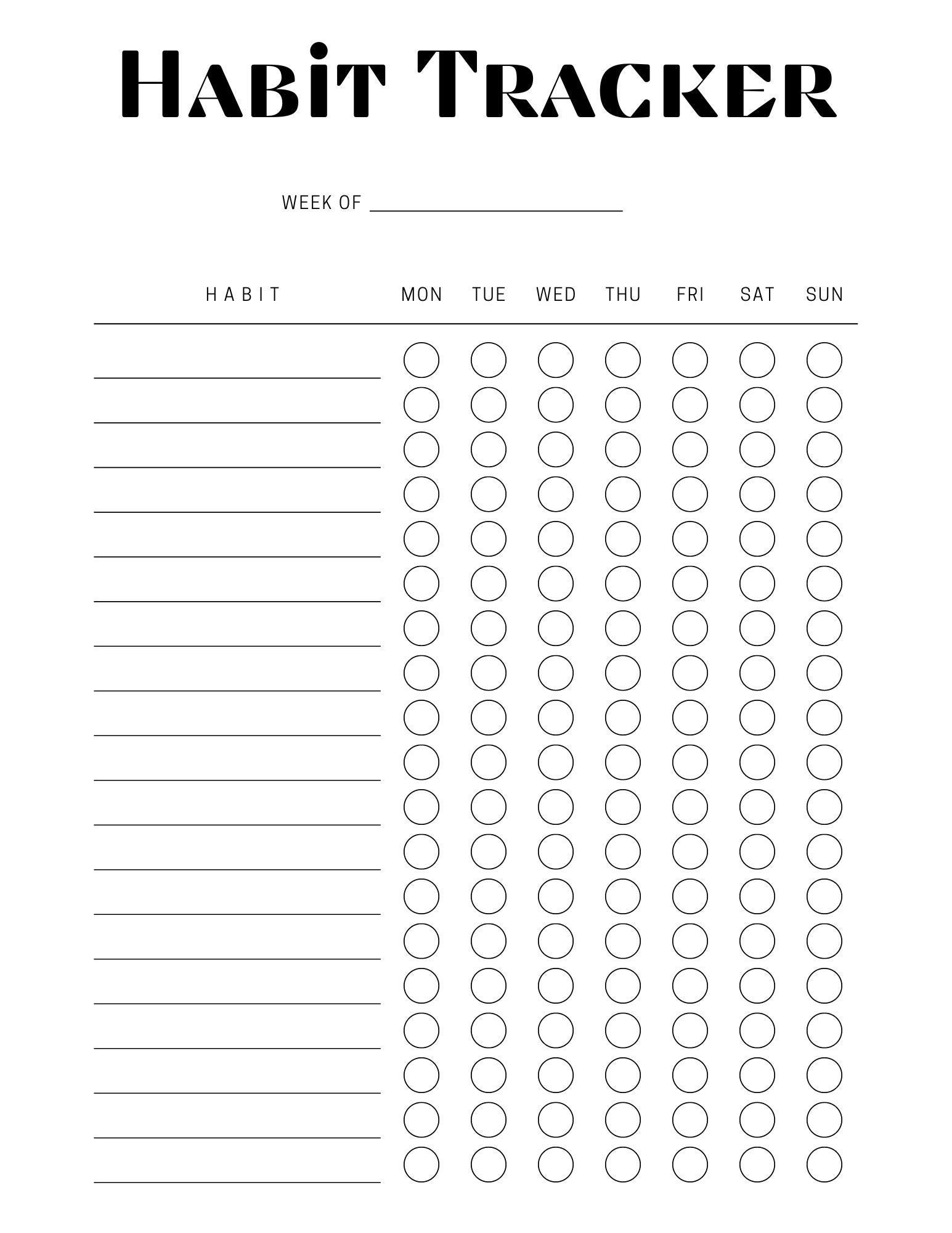 Habit Tracker Canva Template - Etsy