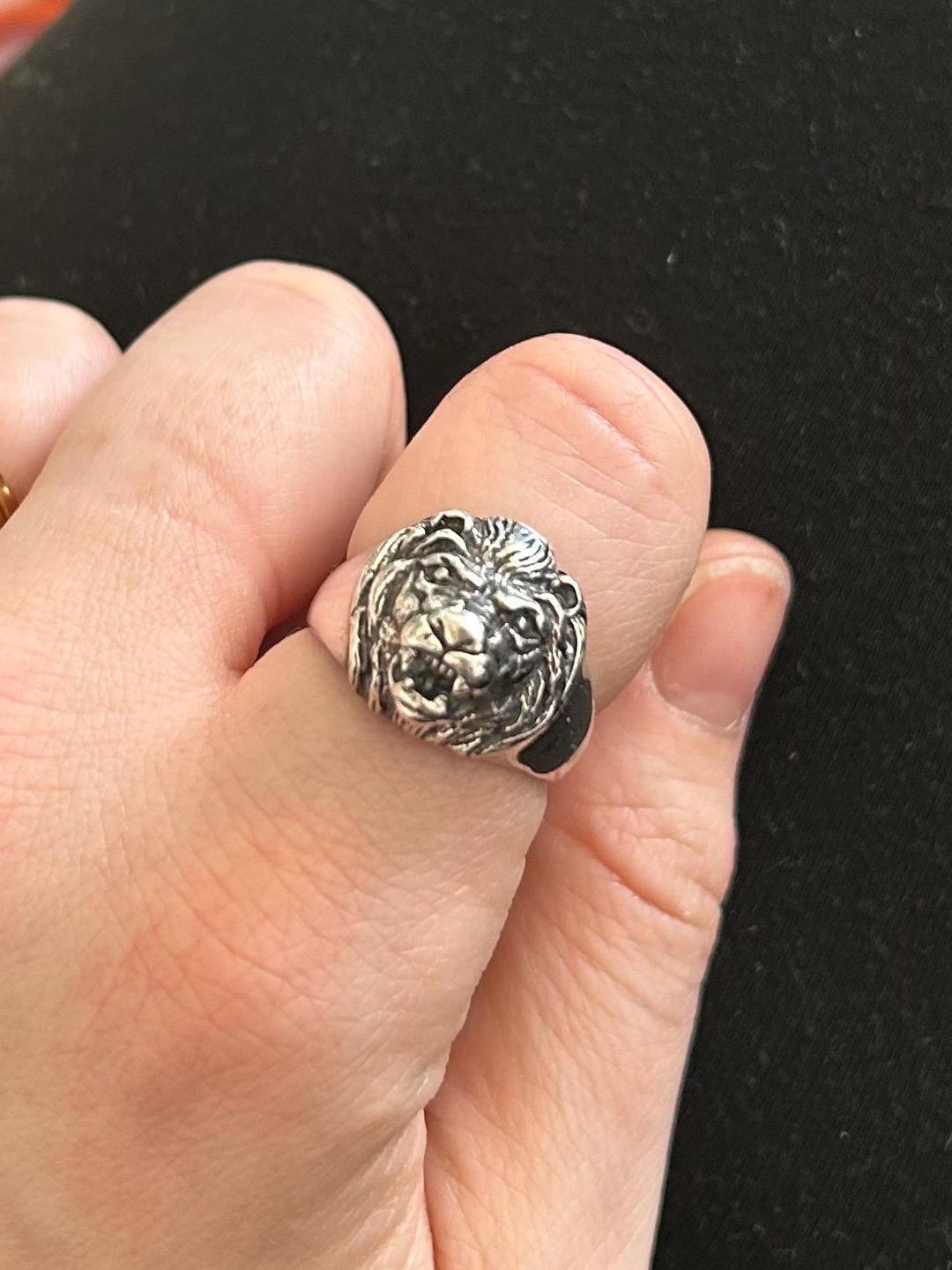Vintage Large Lion Ring, Sterling Silver Lion Ring, Chunky Mens Ring ...