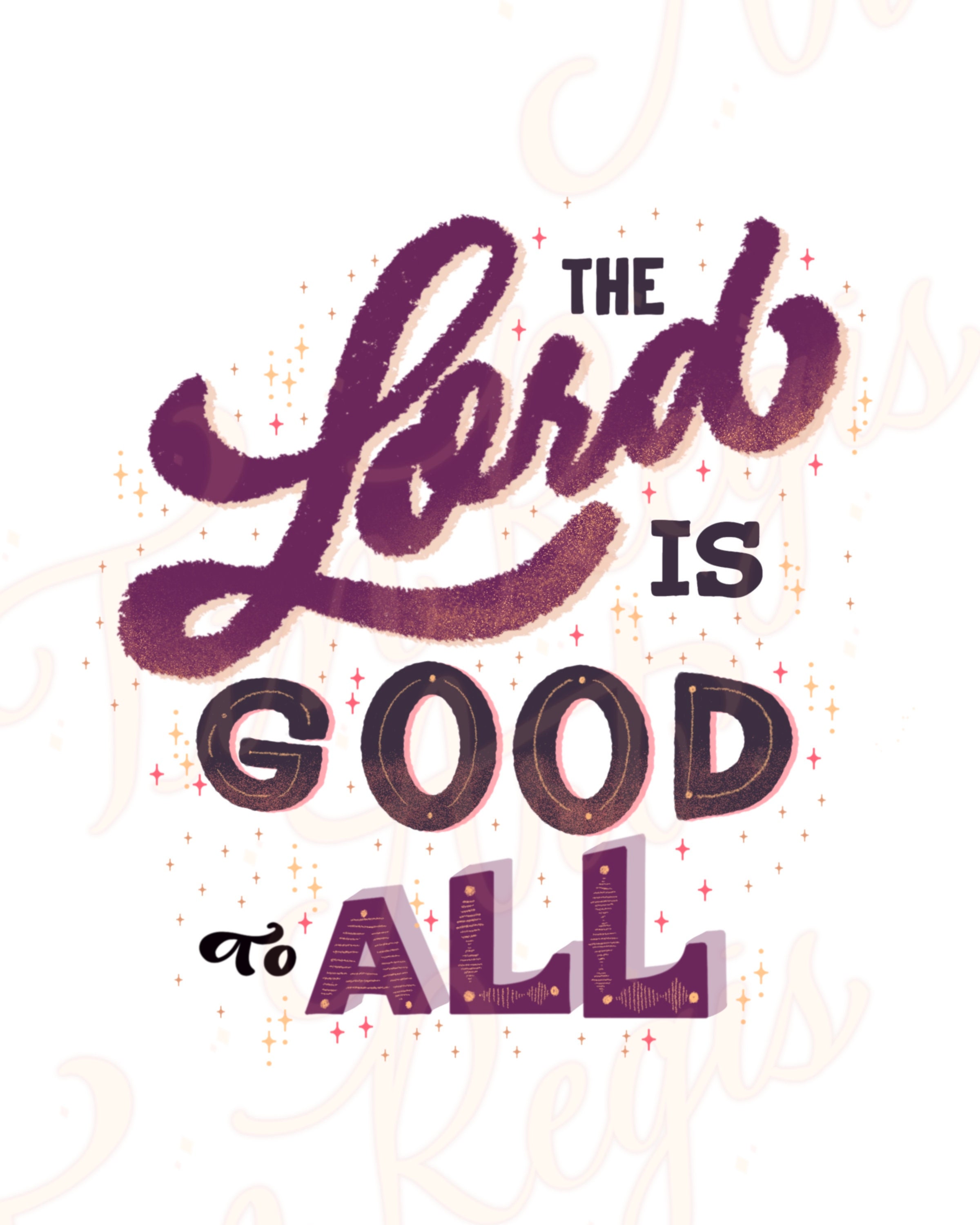 The Lord is Good to All Bible Verse, Printable Wall Art, Digital ...