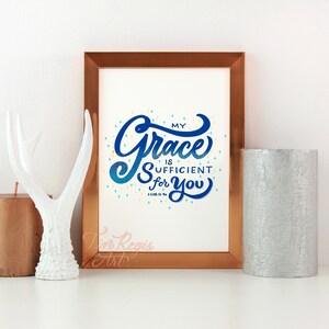 His Grace is Sufficient Bible Verse, Printable Wall Art, Digital ...