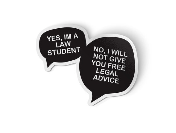 Law School Sticker Funny Lawyer Humor Water Proof Vinyl - Etsy
