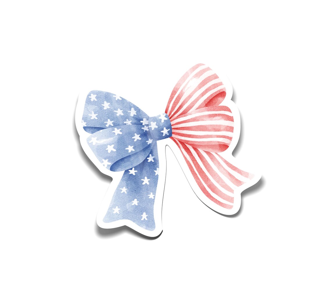 Preppy American Flag Sticker Decal | Preppy Bow Sticker | Patriotic Fag ...