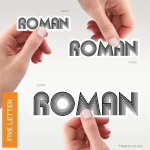 Retro Custom Name Sticker | Personalized Teacher Stickers | Monogram ...