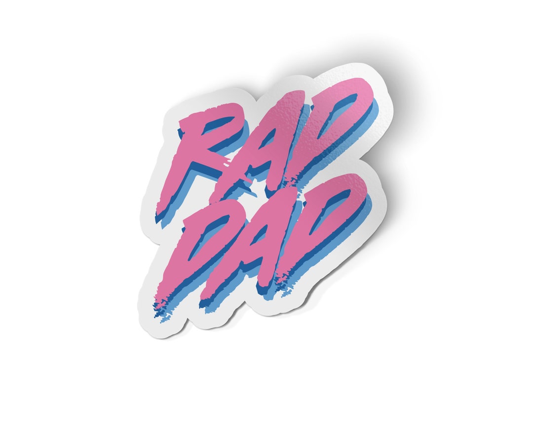 Rad Dad Sticker, Waterproof Water Bottle Sticker, Girl Dad, Retro ...