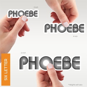 Retro Custom Name Sticker | Personalized Teacher Stickers | Monogram ...