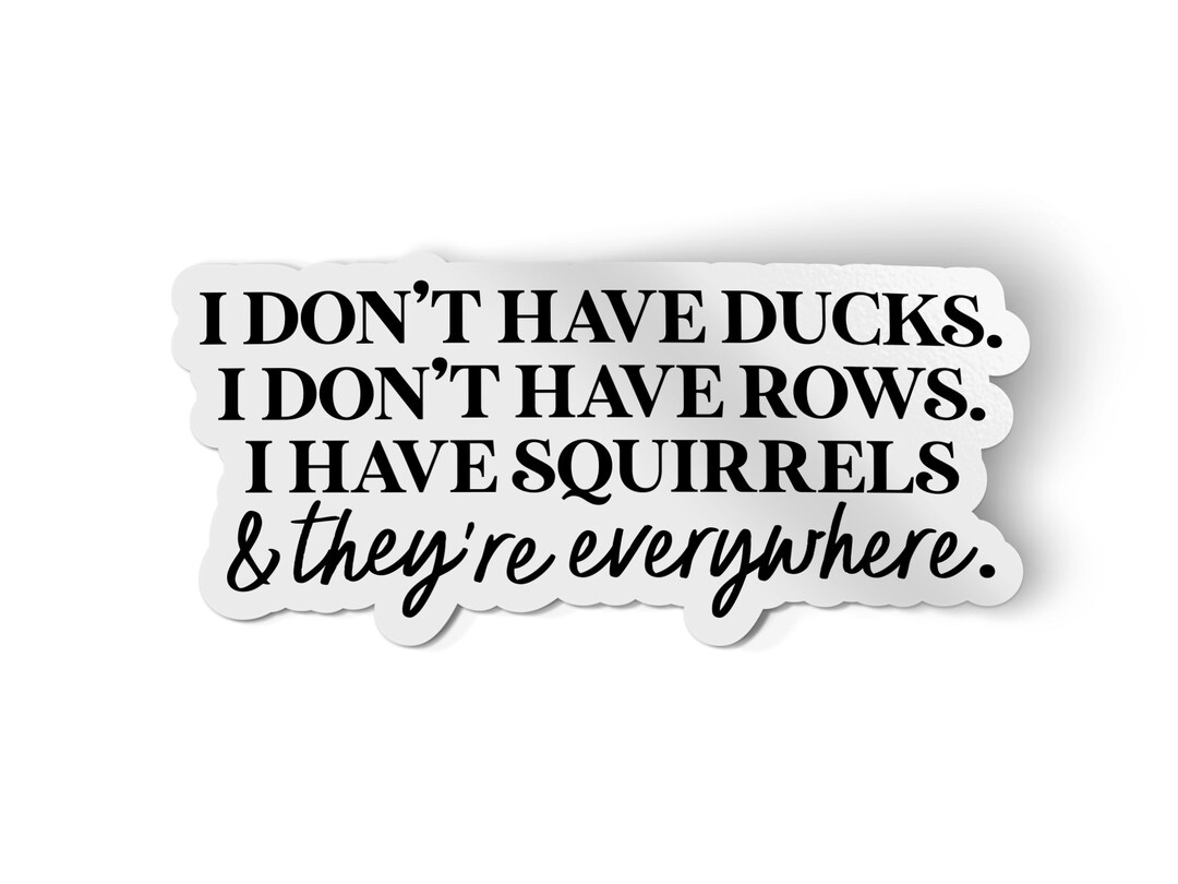 Funny Squirrel Sticker | Ducks in A Row | Funny Stickers for Your Water ...
