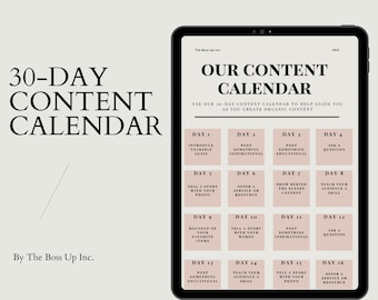 30 Day Content Planner - Etsy