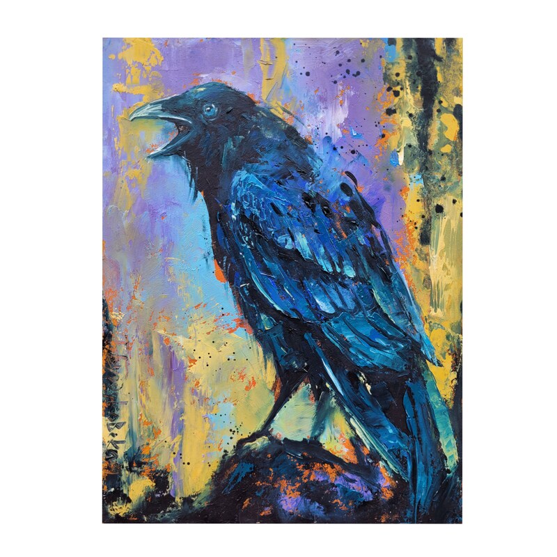 Raven Painting - Etsy