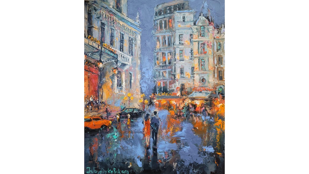 France City Painting Monaco Original Art French Country Decor Landscape ...