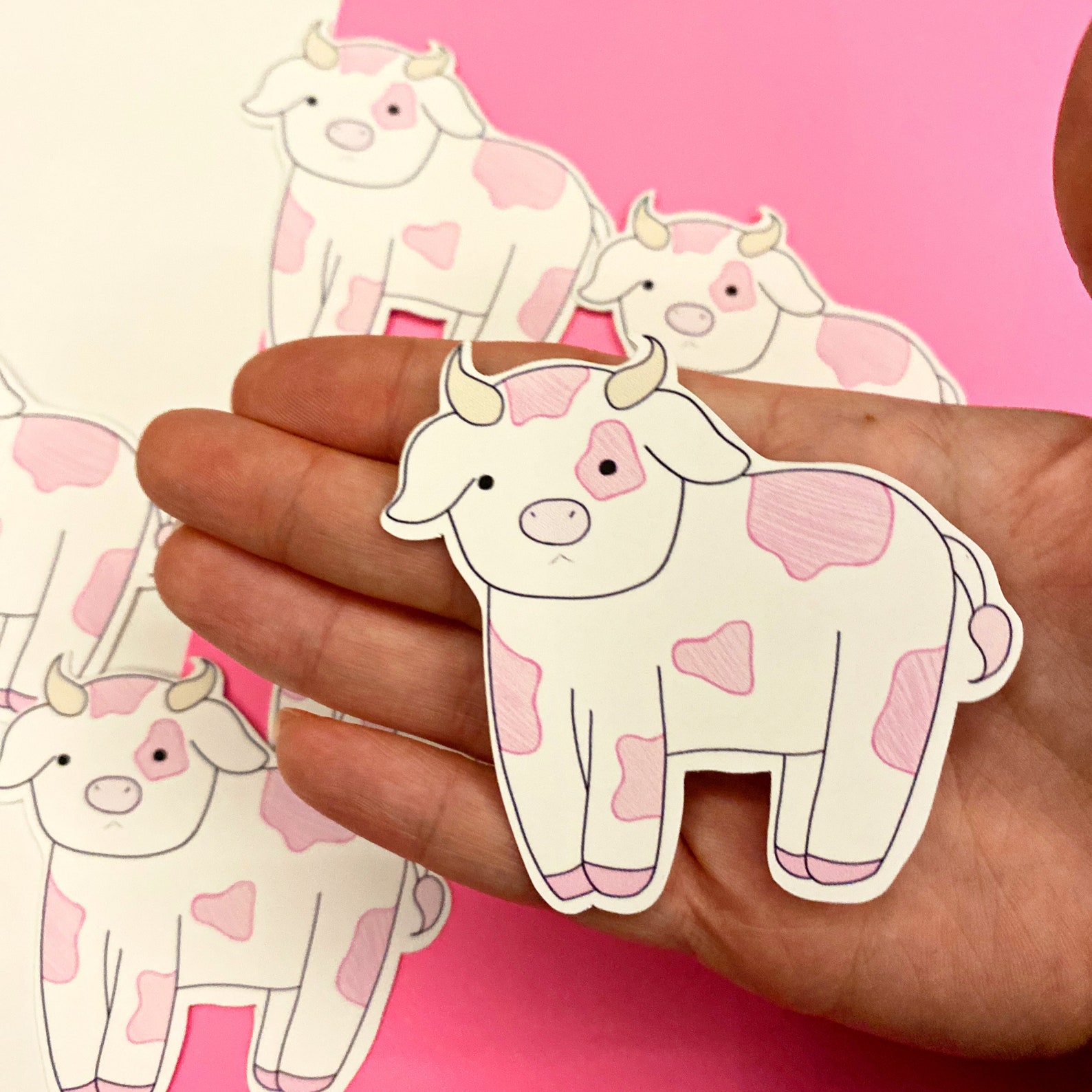 Strawberry Cow Sticker Strawberry Shortcake & Milk Sticker - Etsy